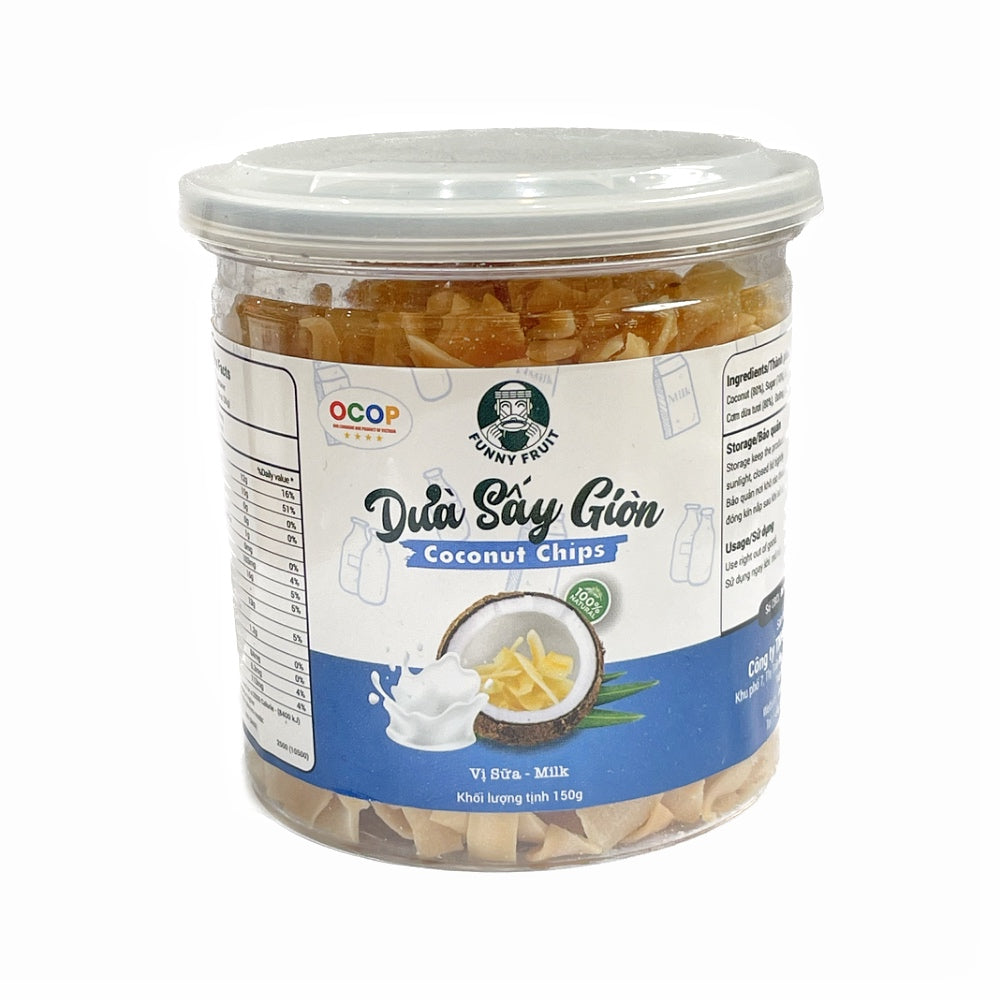 Funny Fruit Dried Coconut Chip Snack (Milk) - 150g BBD:11/07/2024 – Hekede - Asian Mart & Cafe