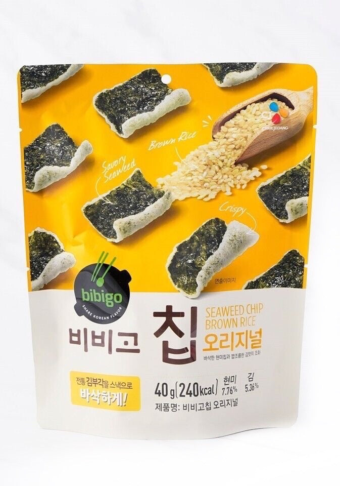 CJ Bibigo Seaweed Crisps Brown Rice 40g CJ Bibigo 紫菜糙米米脆 – Hekede ...