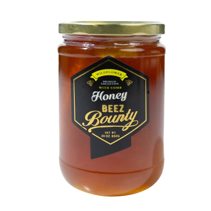 Beez Bounty Wildflower Honeycomb Honey Glass Jar 850g – Hekede - Asian ...